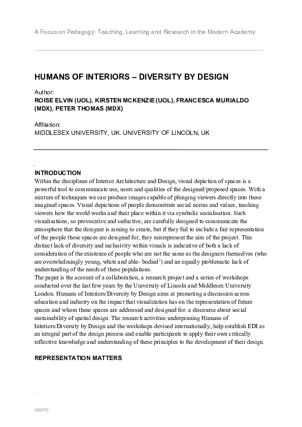 (PDF) Humans of Interiors - Diversity by Design