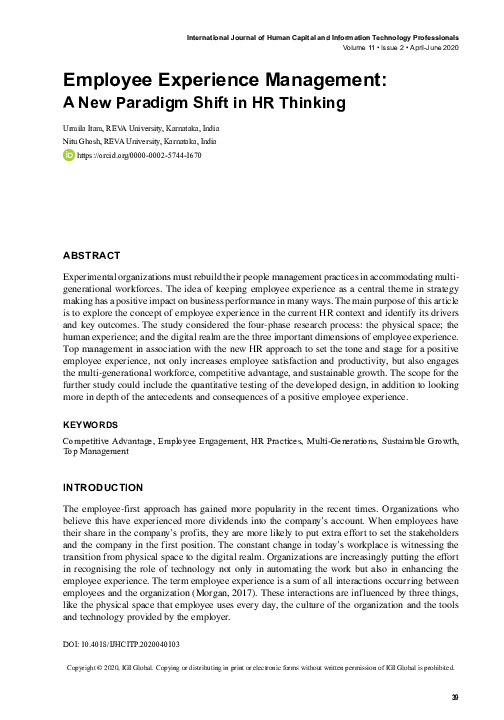 (PDF) Employee Experience Management