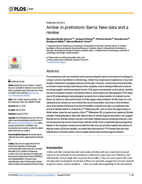 (PDF) Amber in prehistoric Iberia: New data and a review
