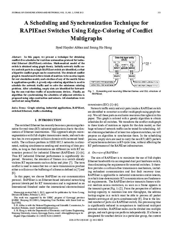 (PDF) A scheduling and synchronization technique for RAPIEnet switches using edge-coloring of ...