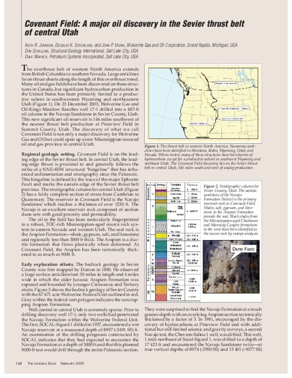 (PDF) Covenant Field: A major oil discovery in the Sevier thrust belt ...