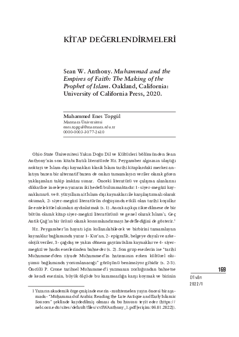 (PDF) Sean W. Anthony. Muhammad and the Empires of Faith: The Making of ...