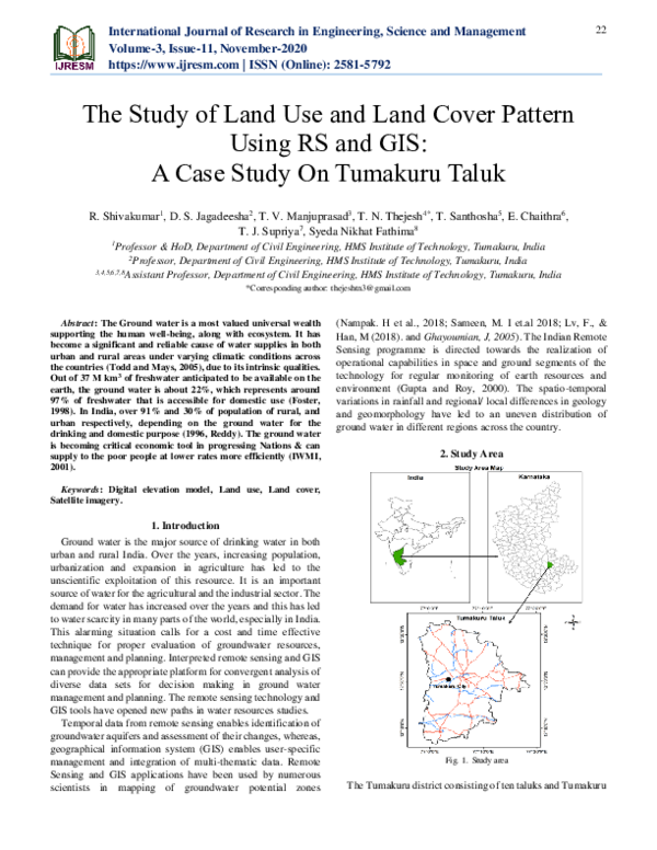 (PDF) The Study of Land Use and Land Cover Pattern Using RS and GIS: A ...