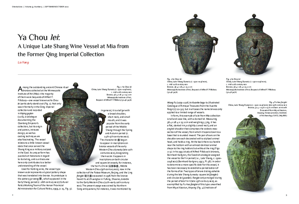 (PDF) Ya Chou lei: A Unique Late Shang Wine Vessel at Mia from the ...