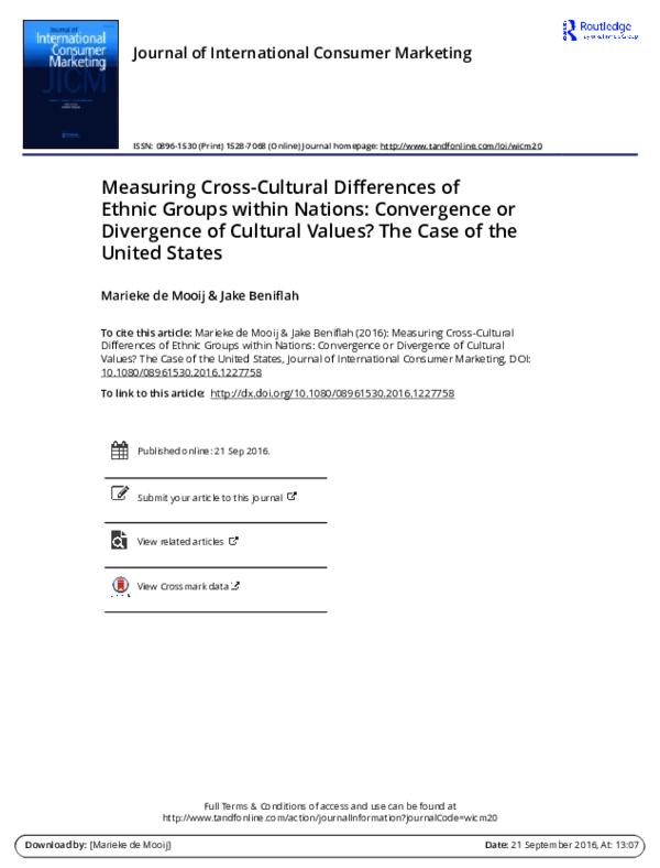 (PDF) Measuring Cross-Cultural Differences of Ethnic Groups within ...
