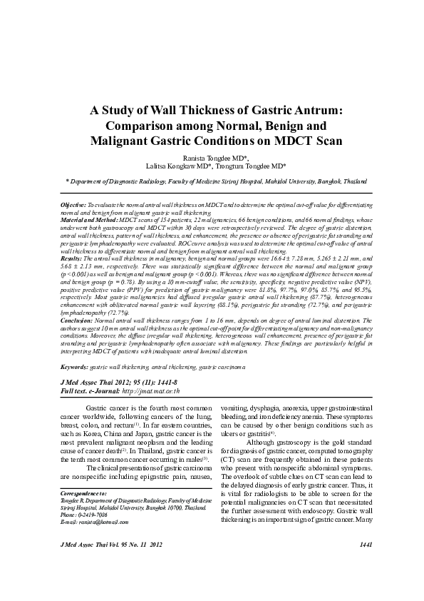 (PDF) A study of wall thickness of gastric antrum: comparison among ...