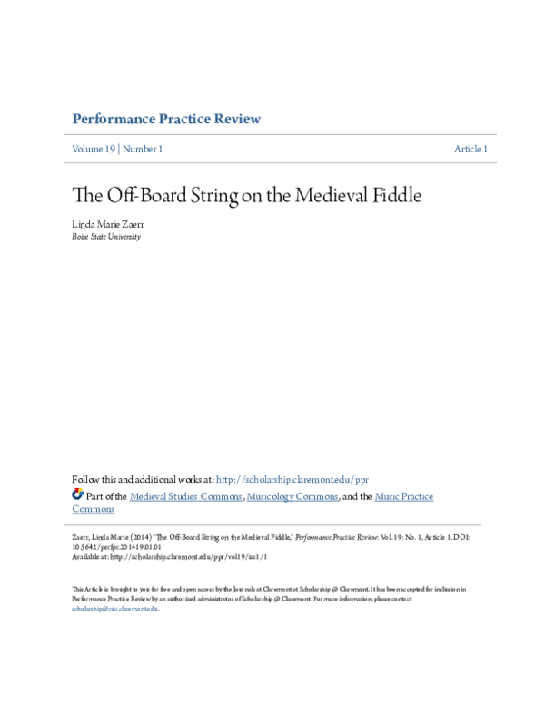 (PDF) The Off-Board String on the Medieval Fiddle