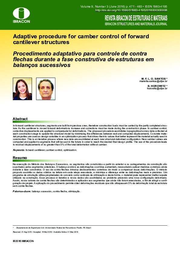 Pdf Adaptive Procedure For Camber Control Of Forward Cantilever Structures
