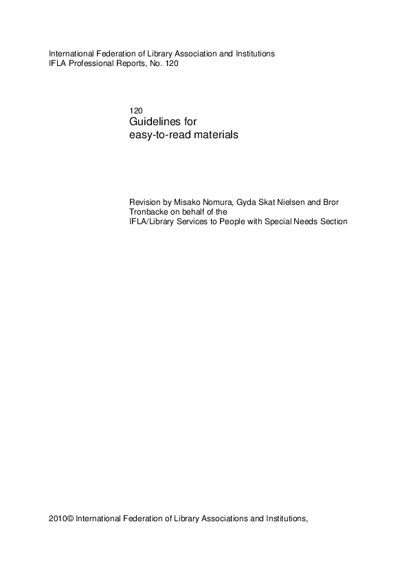(PDF) Guidelines for Easy-to-Read Materials