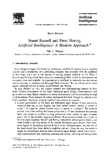(PDF) Artificial intelligence: A modern approach