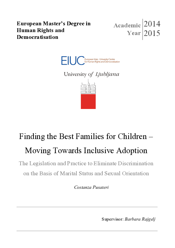 (PDF) Finding the best families for children : moving towards inclusive ...
