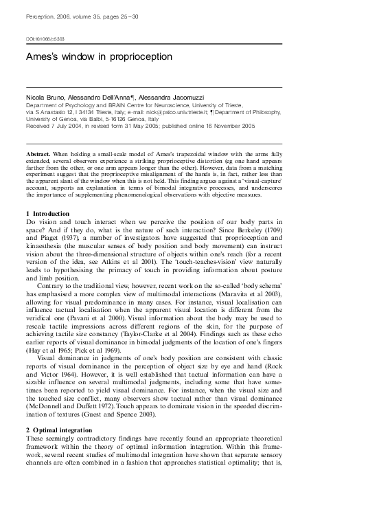 (PDF) Ames’s window in proprioception