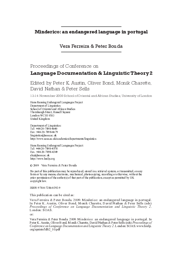 (PDF) org/eprints/ldlt2_10.pdf Language Documentation & Linguistic Theory 2
