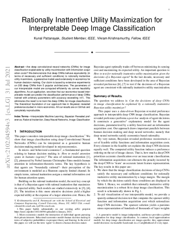 (PDF) Rationally Inattentive Utility Maximization for Interpretable Deep Image Classification ...