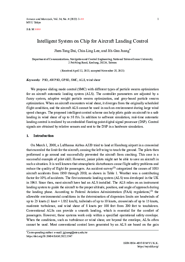 (PDF) Intelligent System on Chip for Aircraft Landing Control