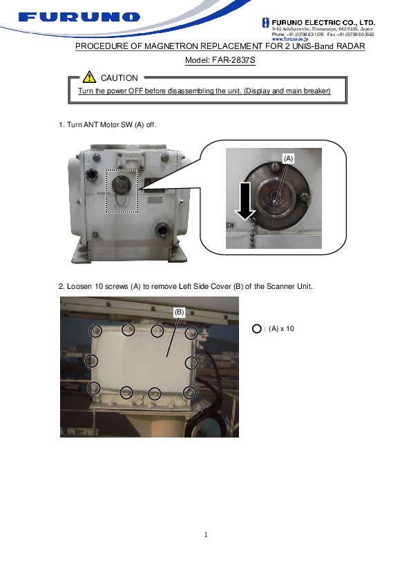 (PDF) PROCEDURE OF MAGNETRON REPLACEMENT FOR 2 UNIS-Band RADAR Model ...