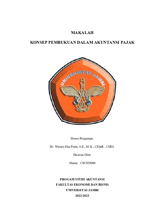 (DOC) SHANIA C0C020004 AKT PERPAJAKAN MAKALAH KONSEP PEMBUKUAN DALAM ...