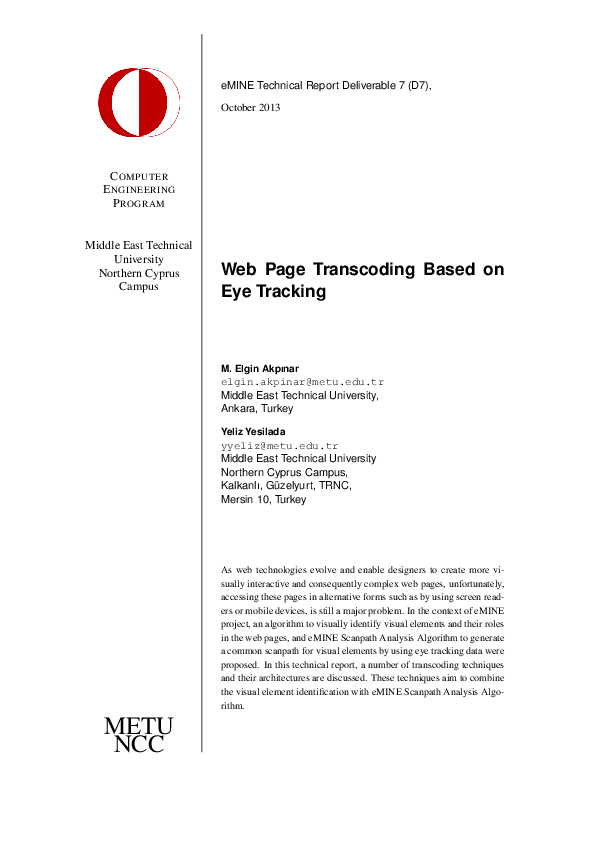 (PDF) Web Page Transcoding Based on Eye Tracking