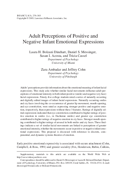 (PDF) Adult Perceptions of Positive and Negative Infant Emotional ...