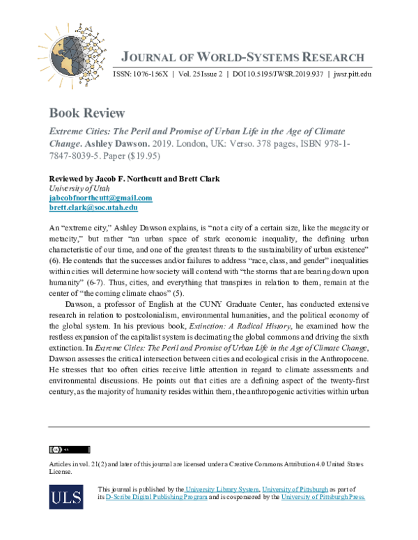 (PDF) Extreme Cities: The Peril and Promise of Urban Life in the Age of ...