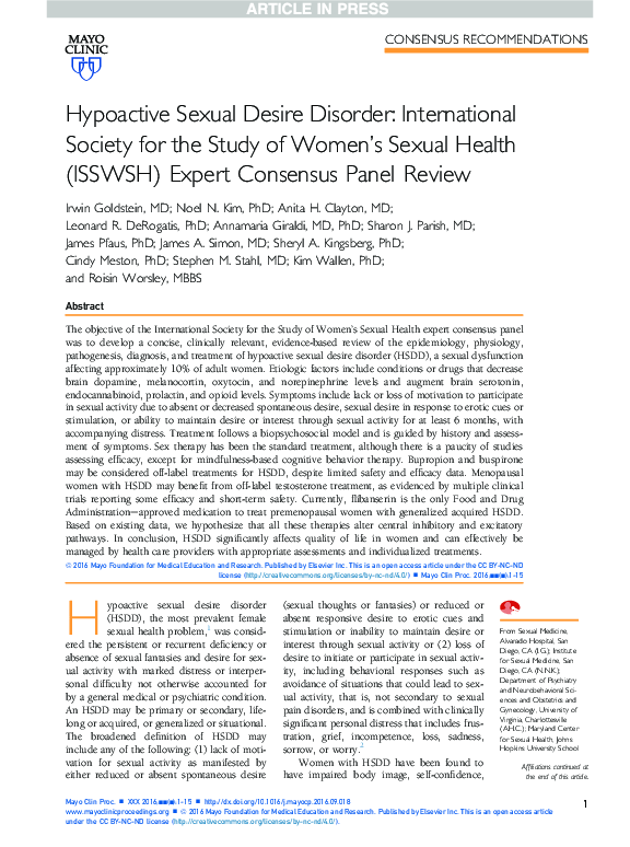 (PDF) Hypoactive sexual desire disorder