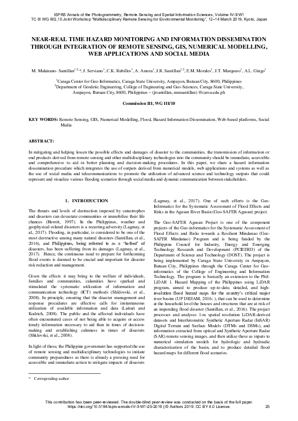 (PDF) Near-Real Time Hazard Monitoring and Information Dissemination Through Integration of ...
