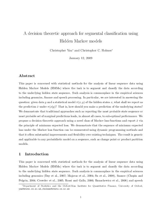 (PDF) Chromosome Classification Using Continuous Hidden Markov Models | Cesar Mares Martinez ...