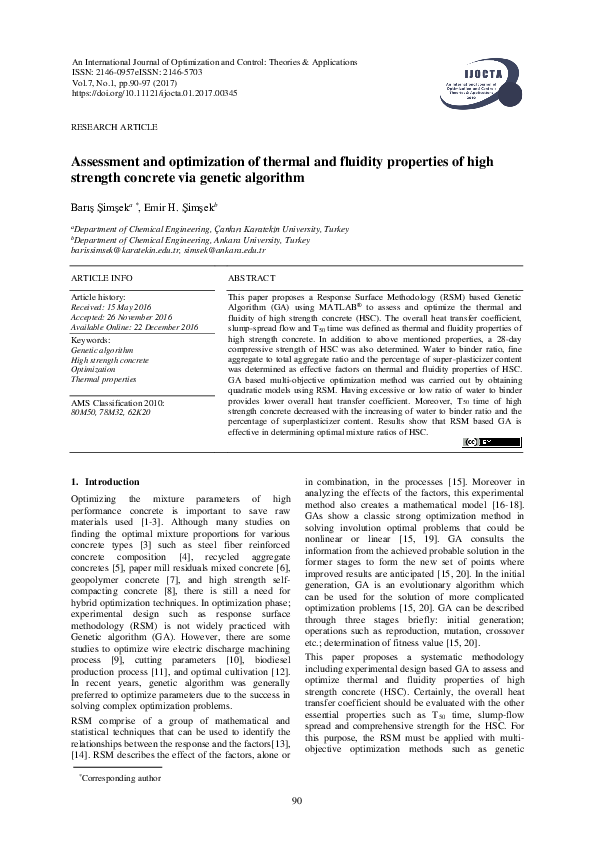 (PDF) Assessment and optimization of thermal and fluidity properties of high strength concrete ...