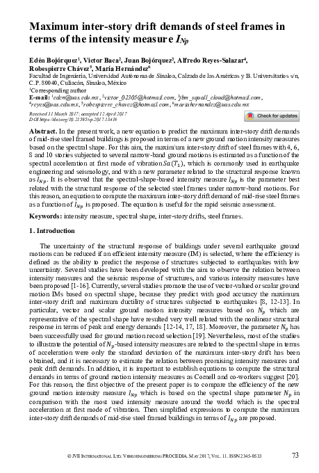 (PDF) Maximum inter-story drift demands of steel frames in terms of the ...