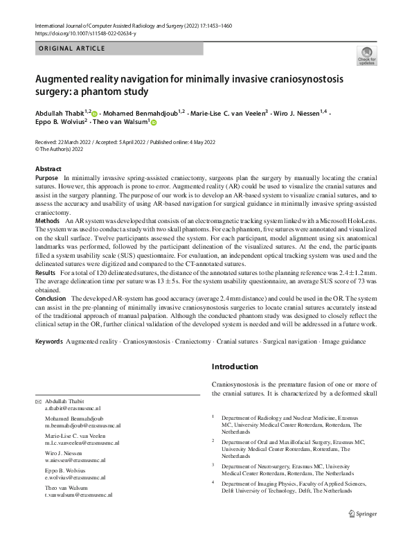 (PDF) Augmented reality navigation for minimally invasive ...