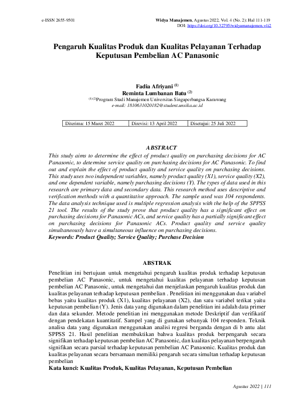 (PDF) Pengaruh Kualitas Produk Dan Kualitas Pelayanan Terhadap Kepuasan Konsumen DI Alfabeth ...