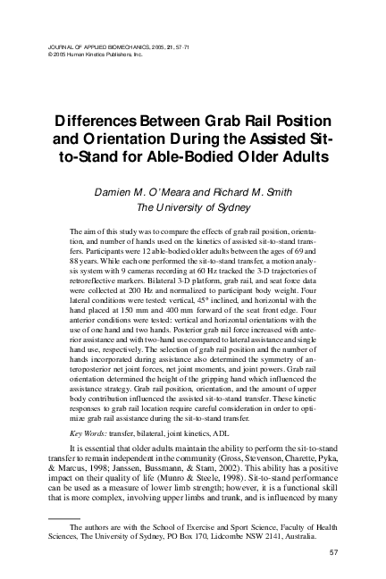 (PDF) Differences between Grab Rail Position and Orientation during the ...