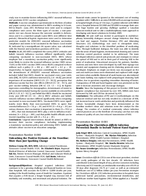 (PDF) Expanding the Clostridium difficile Infection Prevention Bundle ...