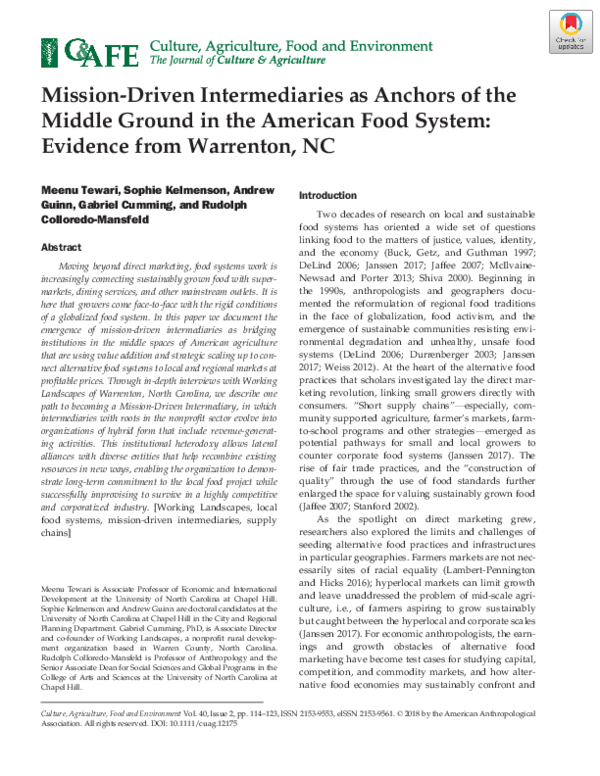 (PDF) Mission-Driven Intermediaries as Anchors of the Middle Ground in ...
