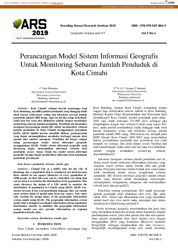 (PDF) Perancangan Model Sistem Informasi Geografis Untuk Monitoring Sebaran Jumlah Penduduk di ...