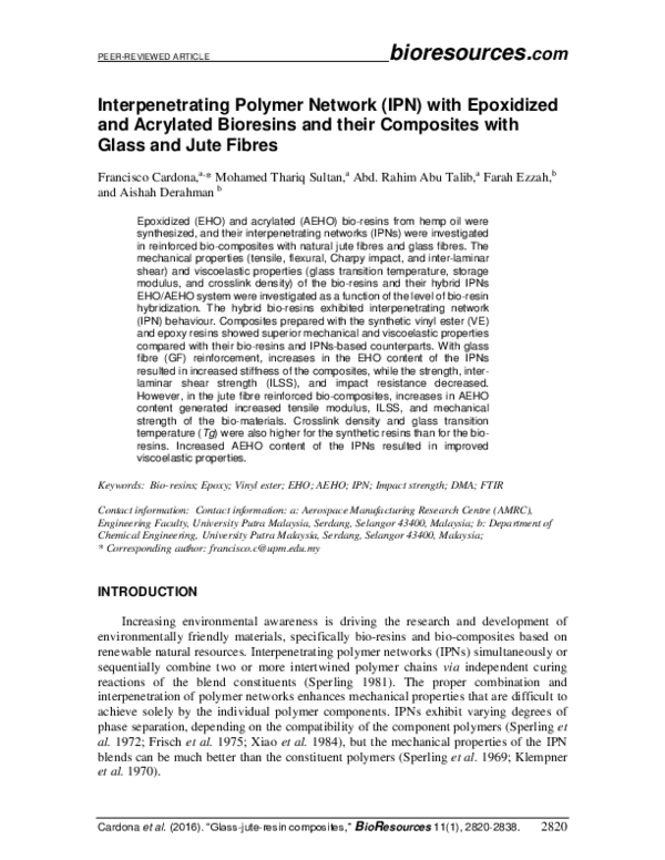 (PDF) Interpenetrating Polymer Network (IPN) with Epoxidized and ...