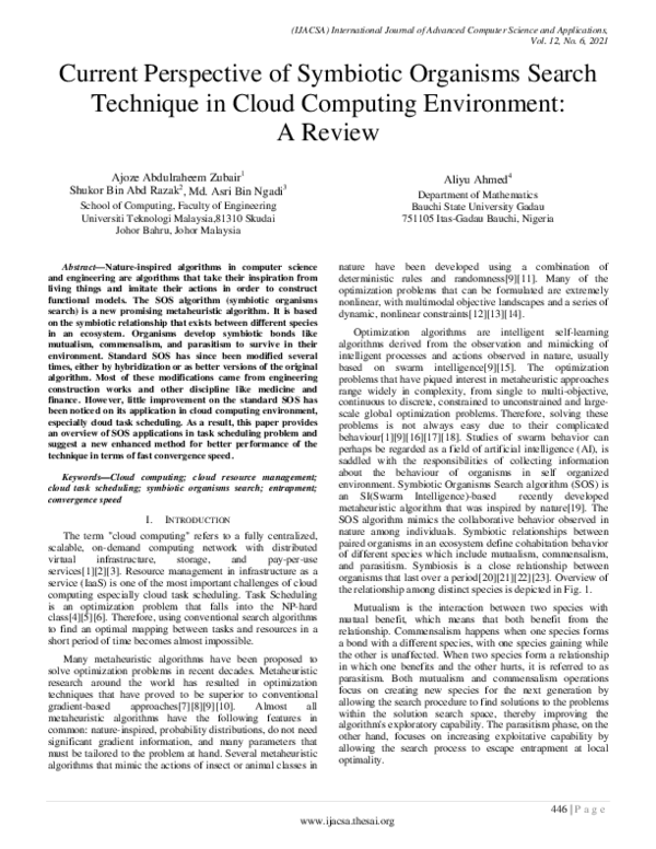 (PDF) Current Perspective of Symbiotic Organisms Search Technique in ...