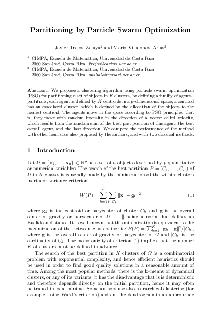Pdf Partitioning By Particle Swarm Optimization 6949