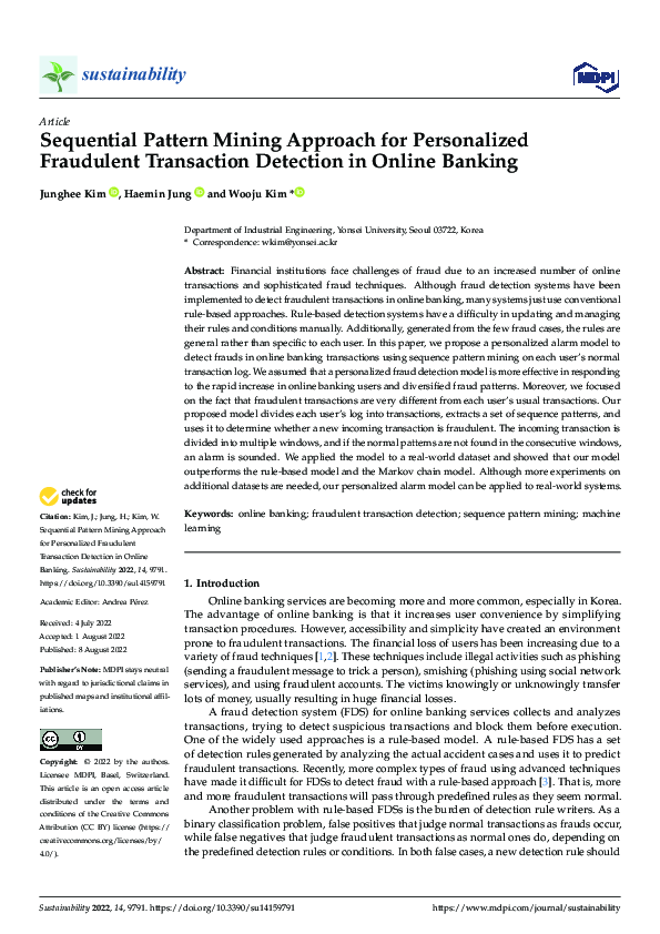 (PDF) Sequential Pattern Mining Approach for Personalized Fraudulent ...