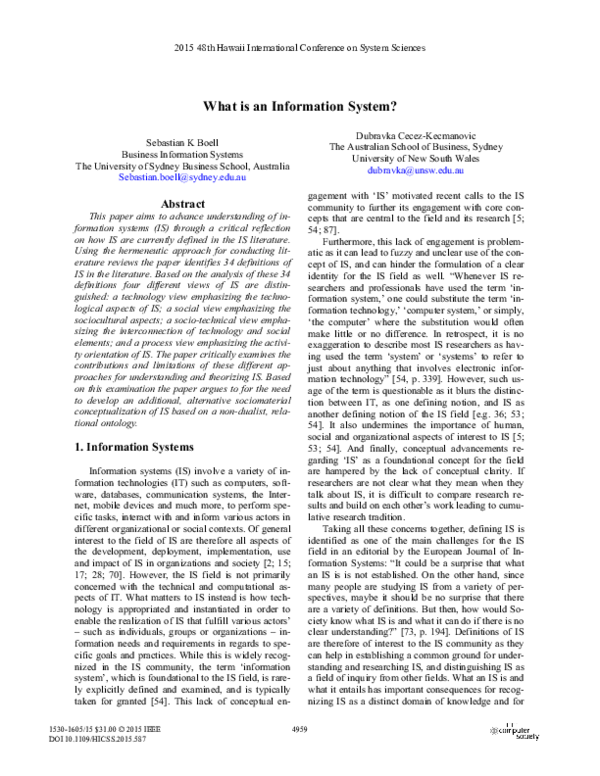 (PDF) What is an Information System?