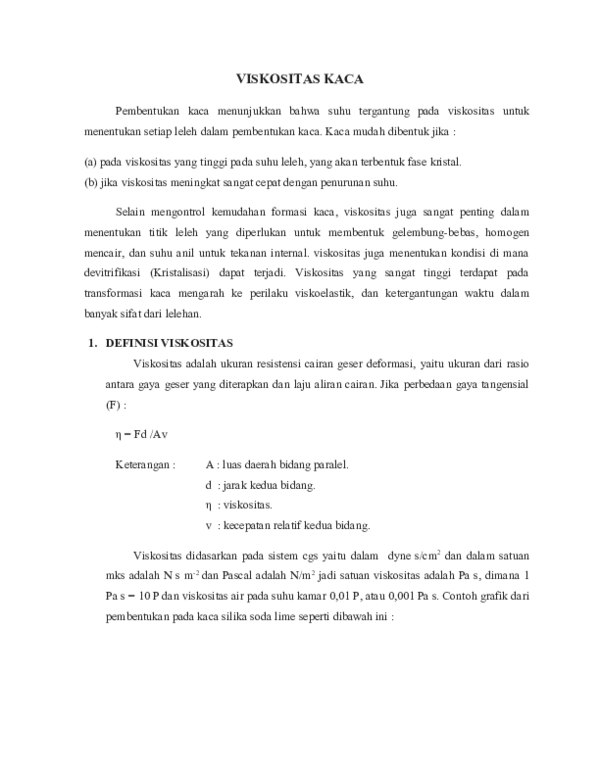 (DOC) VISKOSITAS KACA