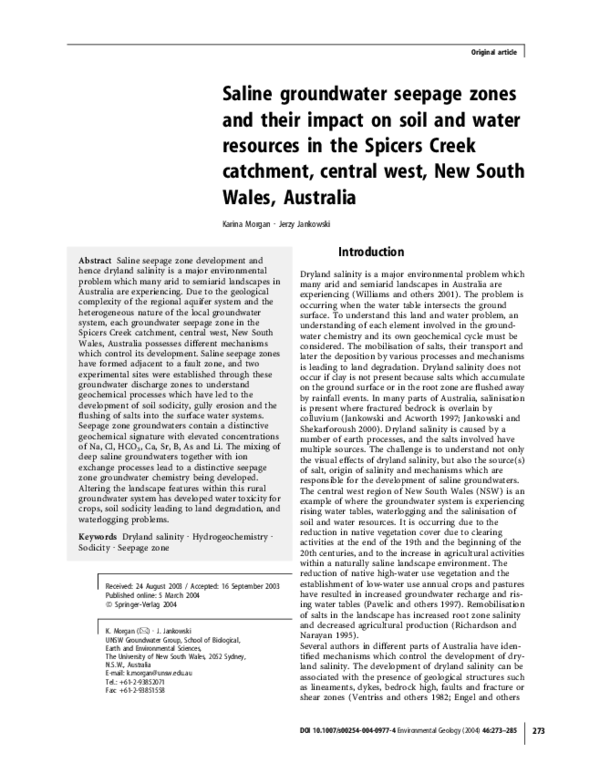 (PDF) Saline groundwater seepage zones and their impact on soil and ...