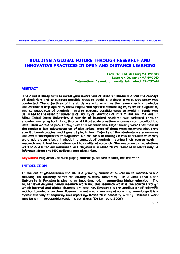 (PDF) Building A Global Future Through Research And Innovative ...