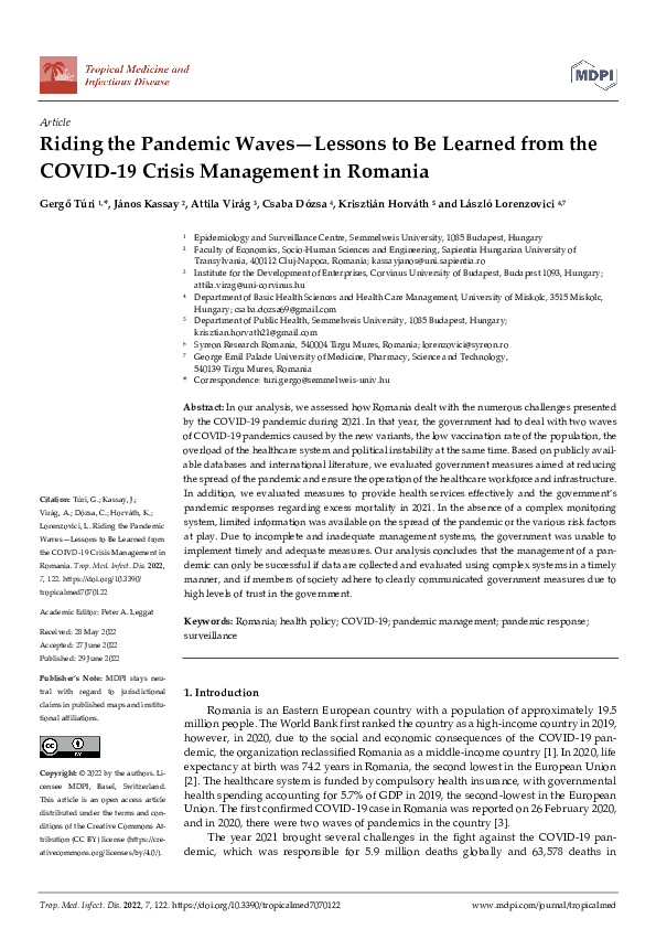 Pdf Riding The Pandemic Waves Lessons To Be Learned From The Covid 19