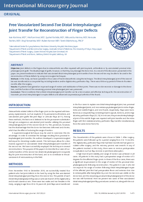 (PDF) Free Vascularized Second-Toe Distal Interphalangeal Joint ...
