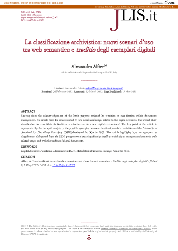 (PDF) Archival classification: new usage scenarios among semantic web ...