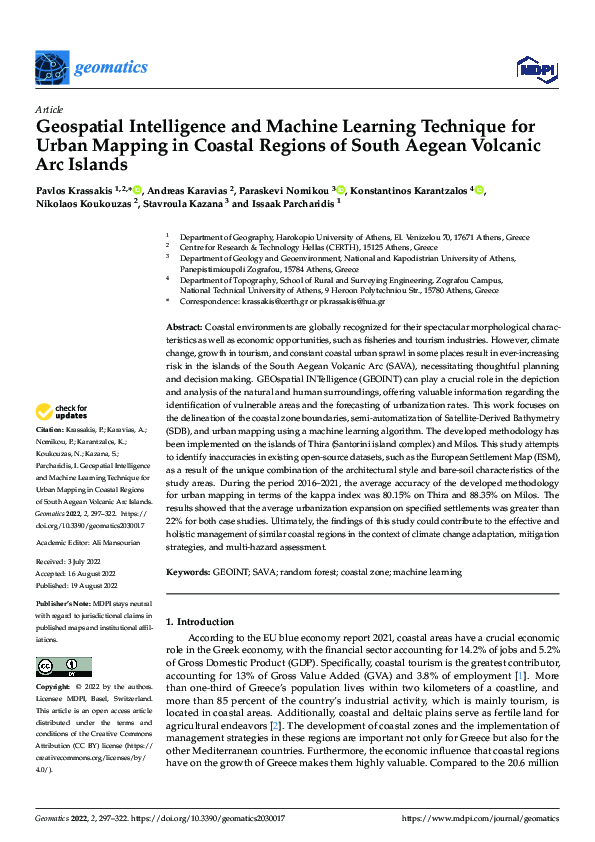 (PDF) Geospatial Intelligence and Machine Learning Technique for Urban Mapping in Coastal ...