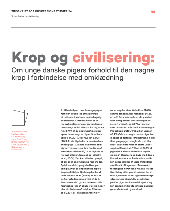(PDF) Krop og civilisering: Om unge danske pigers forhold til den nøgne ...