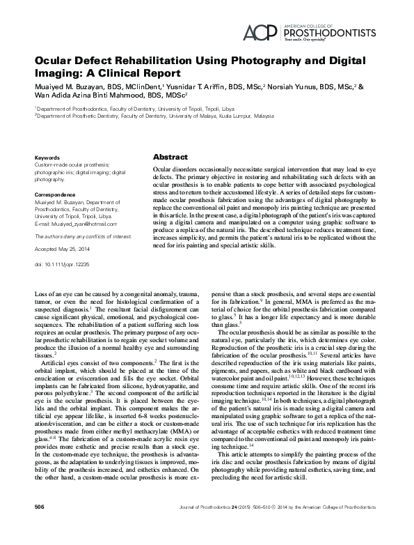 (PDF) Ocular Defect Rehabilitation Using Photography and Digital ...
