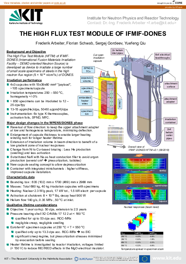 (PDF) The High Flux Test module of IFMIF-DONES